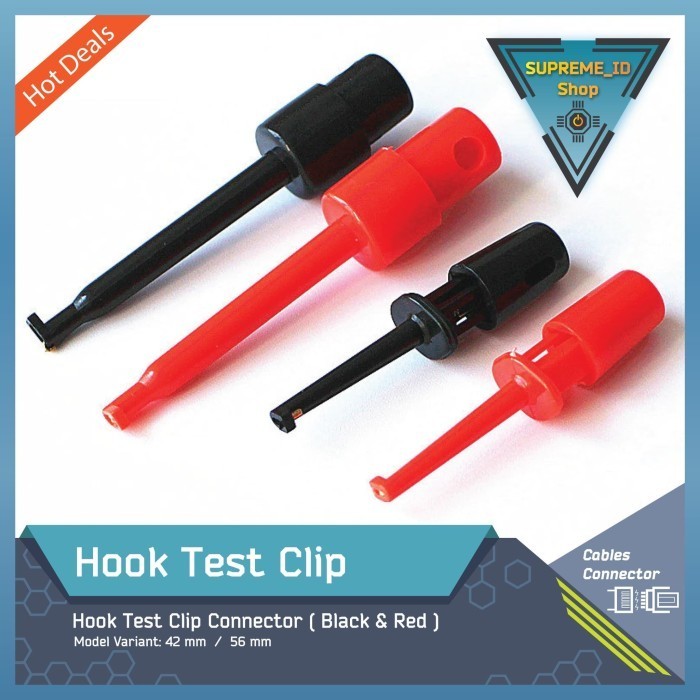 Jual Hook Test Clip 57mm / 42mm - 1 Pair / Pasang Set | Klip Multimeter ...