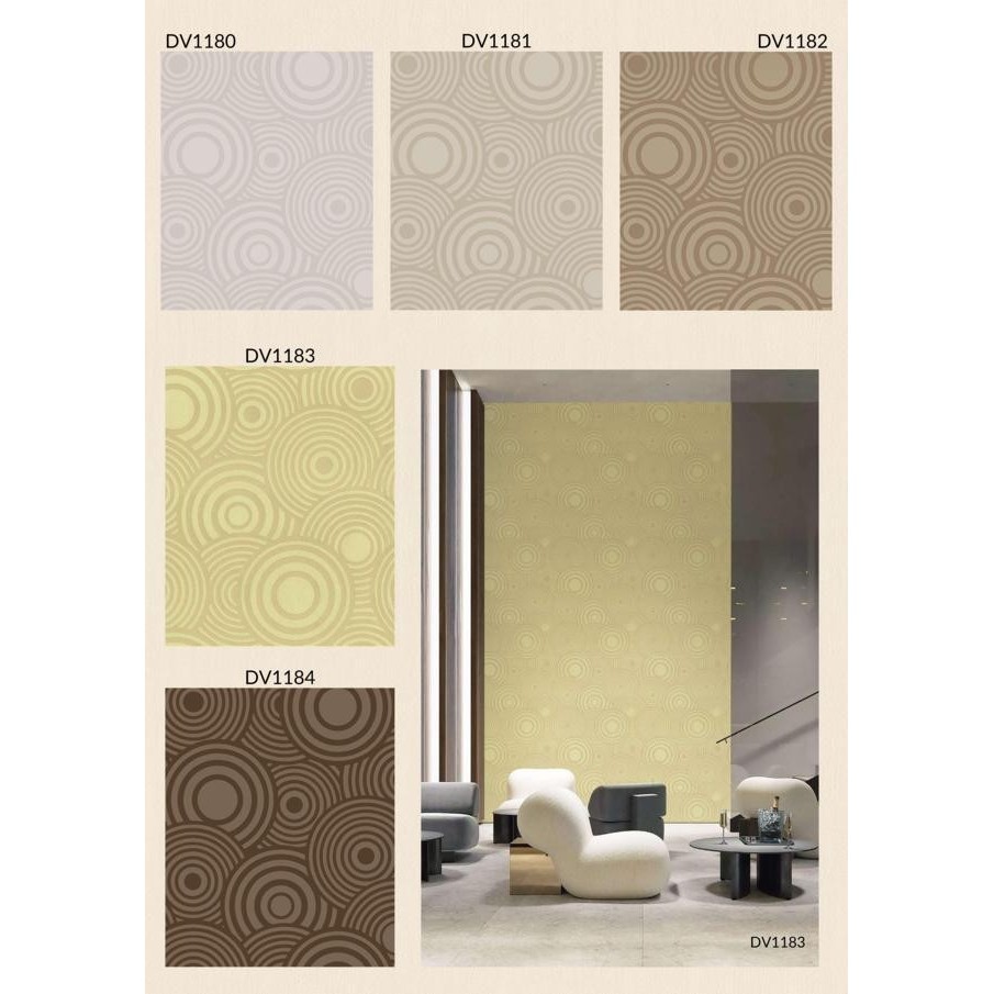 Jual Wallpaper Dinding Lingkaran Bulat Modern Bali Style Hitam Cream ...