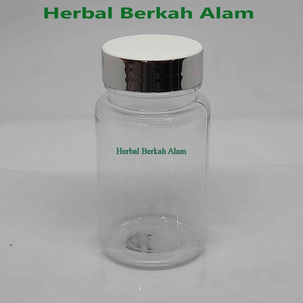Jual Botol Obat 120 ml Natural Tutup Putih List Full Silver / Botol ...