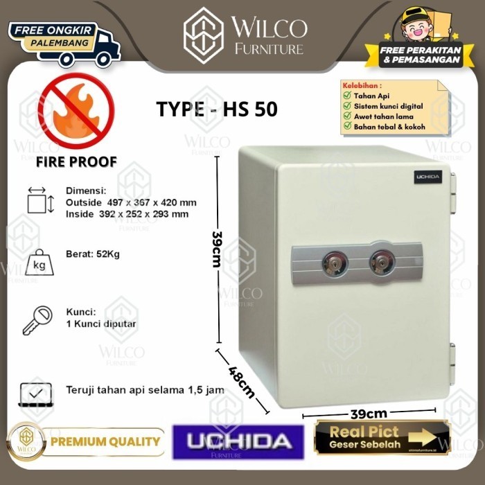 Jual Brankas Besi Uchida HS 50 / Brankas Tahan Api / Safety Box 52 Kg PLG | Shopee Indonesia