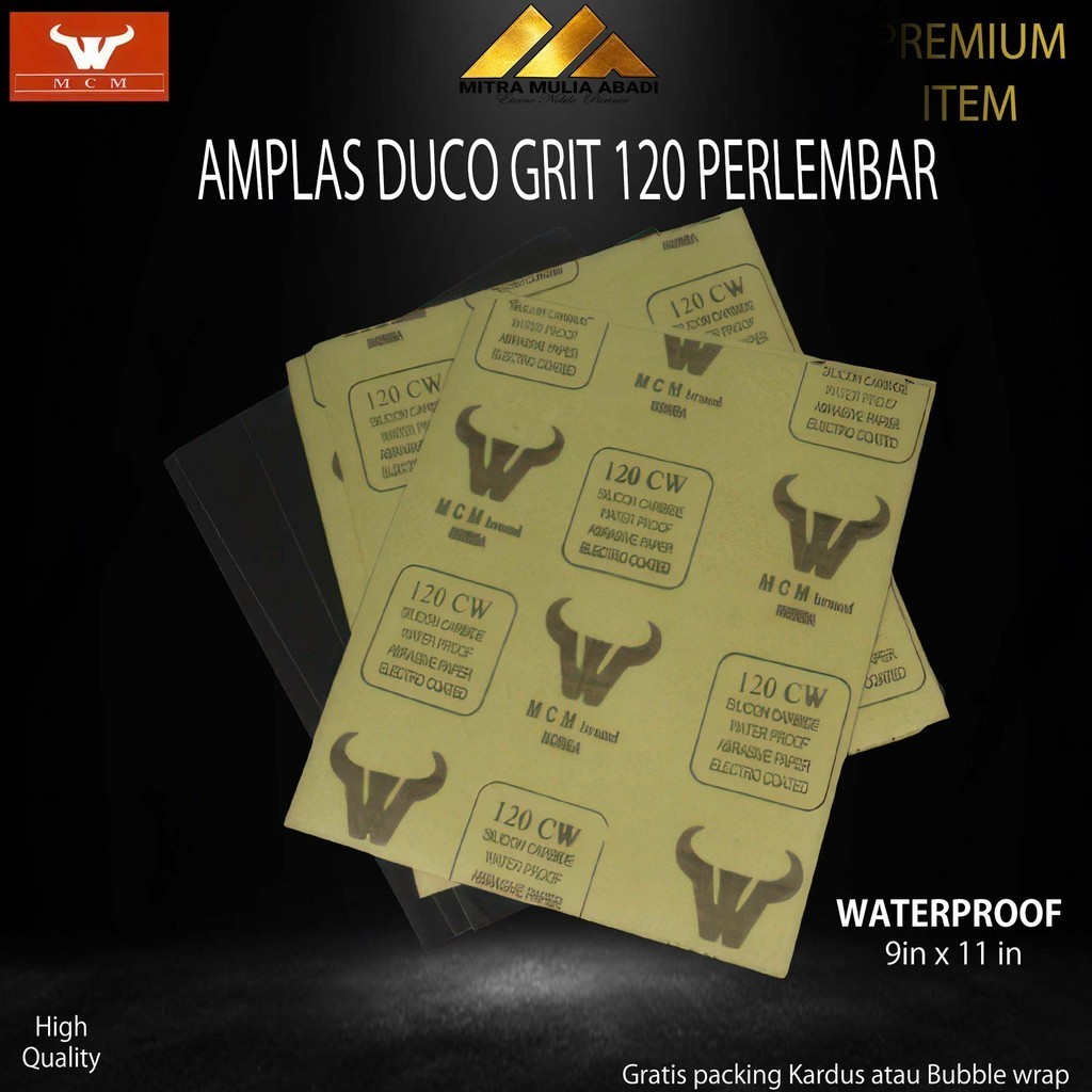 Jual Amplas Duco Grit 120 Perlembar / Amplas Gosok Anti Air Serbaguna ...