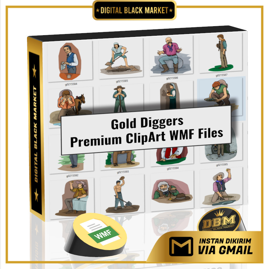 Jual 100 Gold Diggers Premium ClipArt WMF Files | Shopee Indonesia