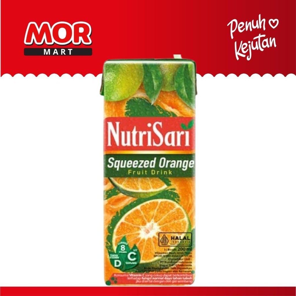Jual NUTRISARI Rasa Squeezed Orange Minuman Kemasan Siap Minum 200ml ...