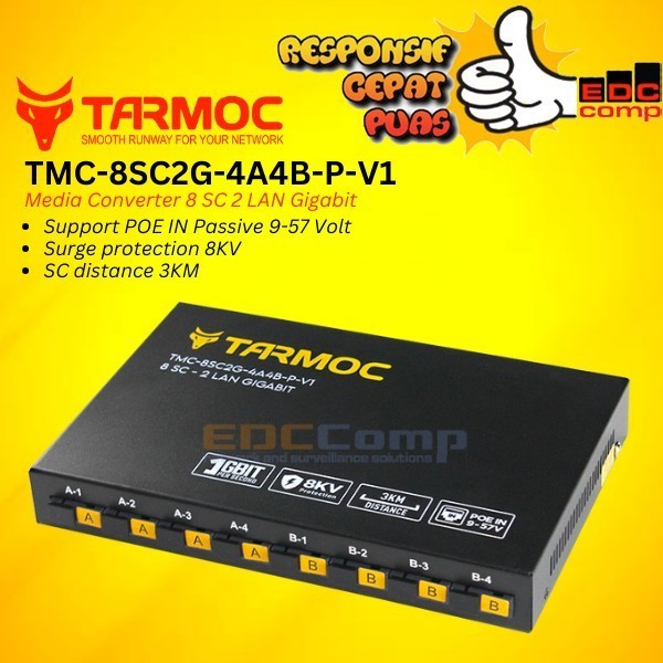 Jual Tarmoc TMC-8SC2G-4A4B-P-V1 | Media Converter Switch 8FO 2LAN / 8 ...