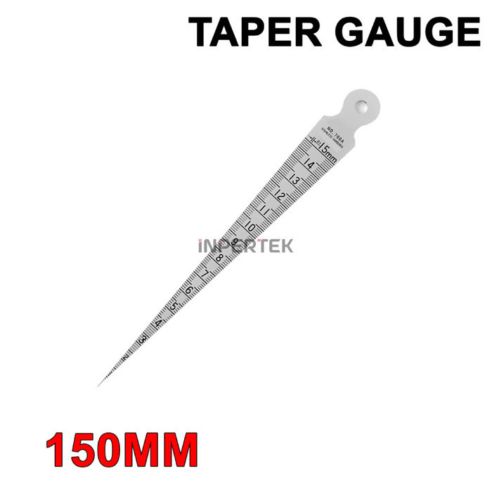 Jual Taper Gauge 6 Inch Penggaris Stainless 150mm Pengukur Lubang Ruler ...