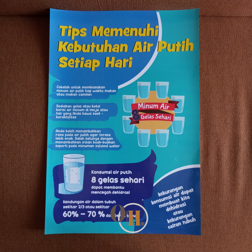 Jual Poster tips memenuhi kebutuhan air setiap hari - Poster biasakan ...
