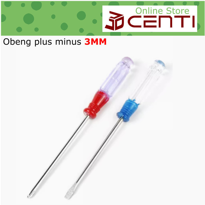 Jual Obeng Crystal Line Plus Minus Kembang 3mm mini screwdriver ...
