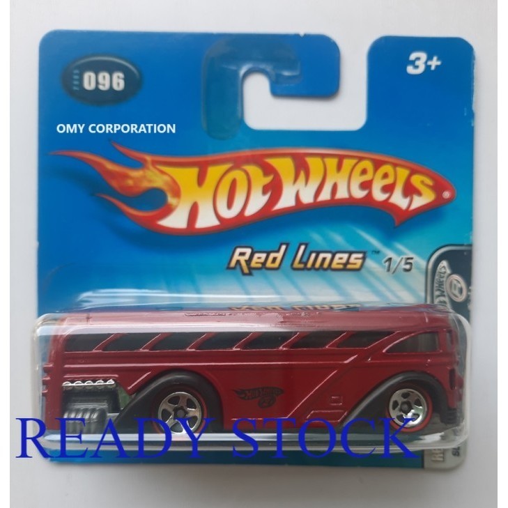 Jual Hot Wheels Surfin School Bus merah Red Lines besi Short Card ...