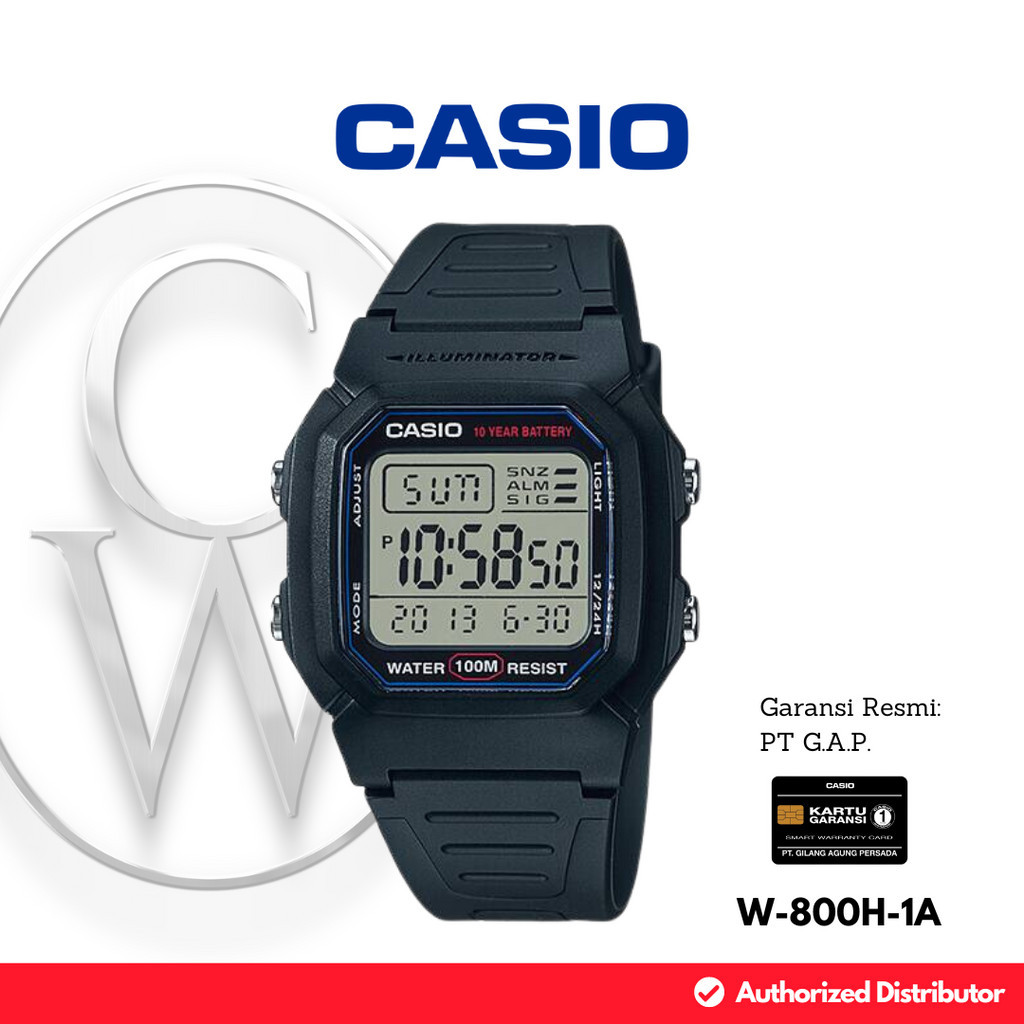 Jual Jam Tangan Pria Casio General W-800H-1A / W 800H 1A Digital | Shopee Indonesia
