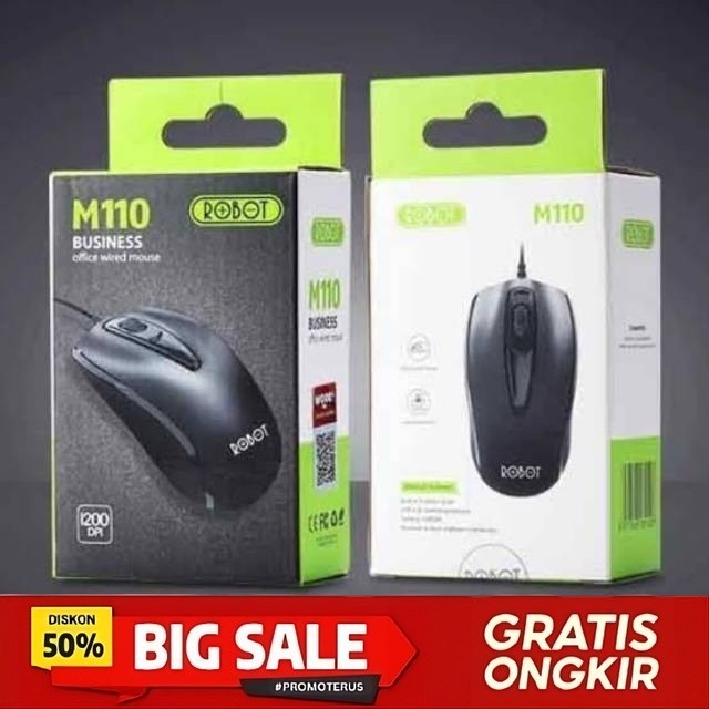 Jual Mouse ROBOT M110 Wired Optical Mouse Garansi Resmi Original ...