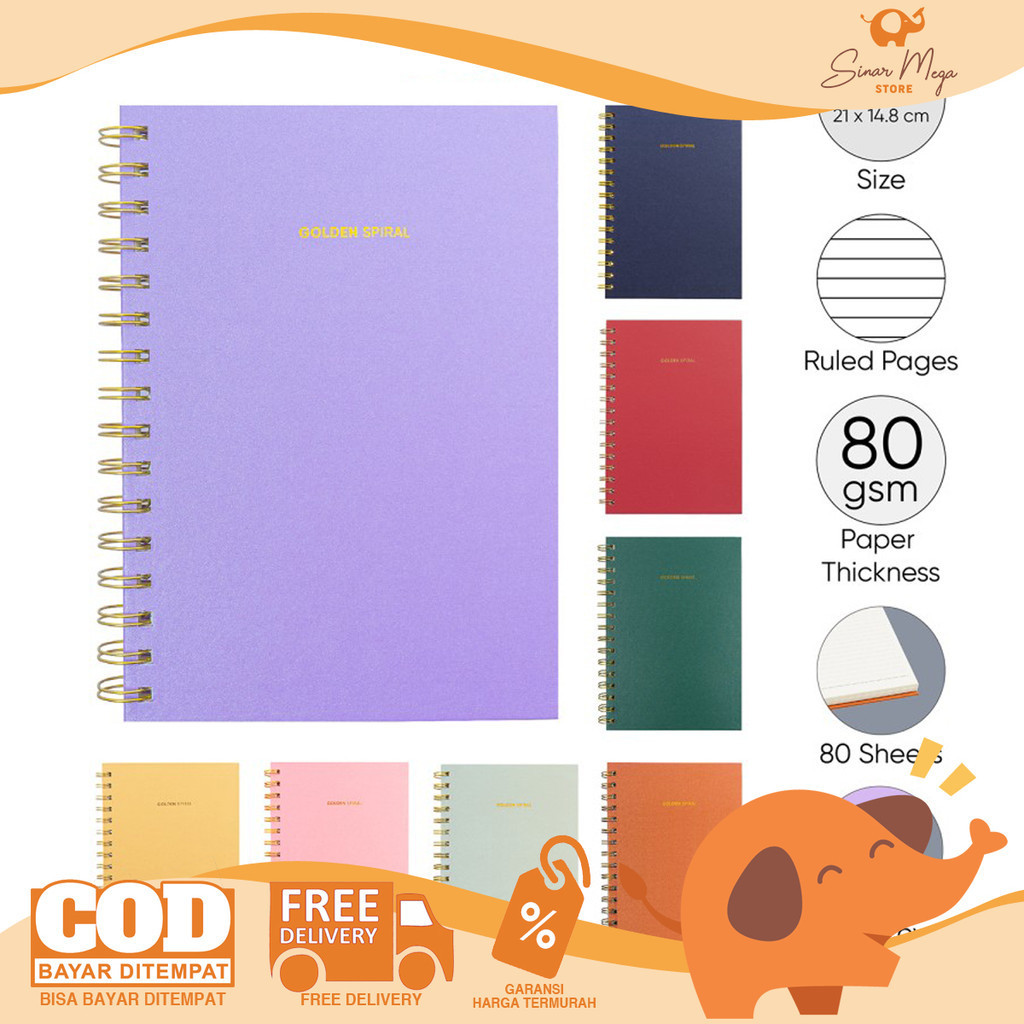Jual Joyko Notebook NB-721 Golden Spiral NEW Buku Catatan Bergaris Hard ...