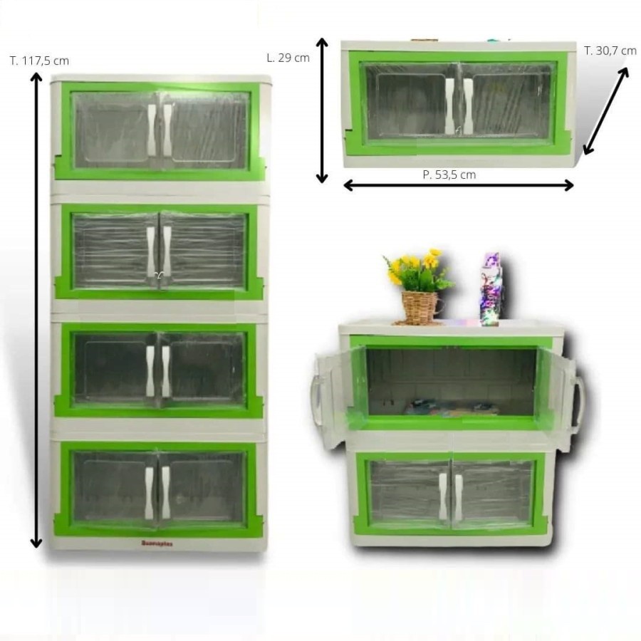 Jual Lemari Susun Plastik Milenial Rak Portabel Tingkat Serbaguna Per 1 ...