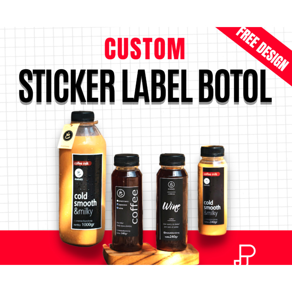 Jual Custom Sticker Vynil Botol/Sticker Tahan Air Sticker Botol Sticker ...