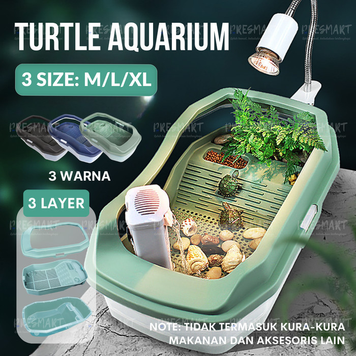 Jual TURTLE AQUARIUM TANK SIZE M dan L TEMPAT KANDANG AKUARIUM BAK EMBER KURA AIR BRAZIL ...