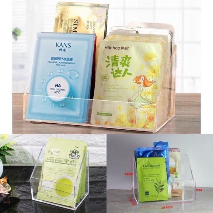 Jual Sheet Mask Face Organizer Acrylic Tempat Box Masker Wajah Akrilik ...