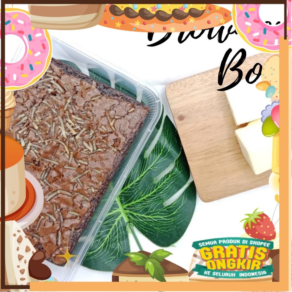 Jual Brownies Box Keju Oreo Kacang Mede Almond Panggang Ukuran 10 x 15 ...