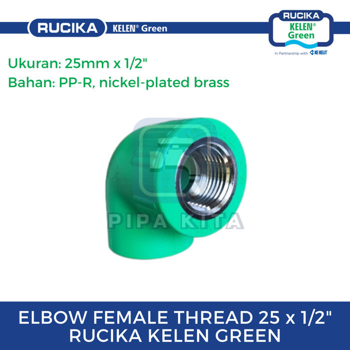 Jual Elbow Female Thread 25 x 1/2 PPR RUCIKA GREEN Faucet Knee Drat Dalam | Shopee Indonesia