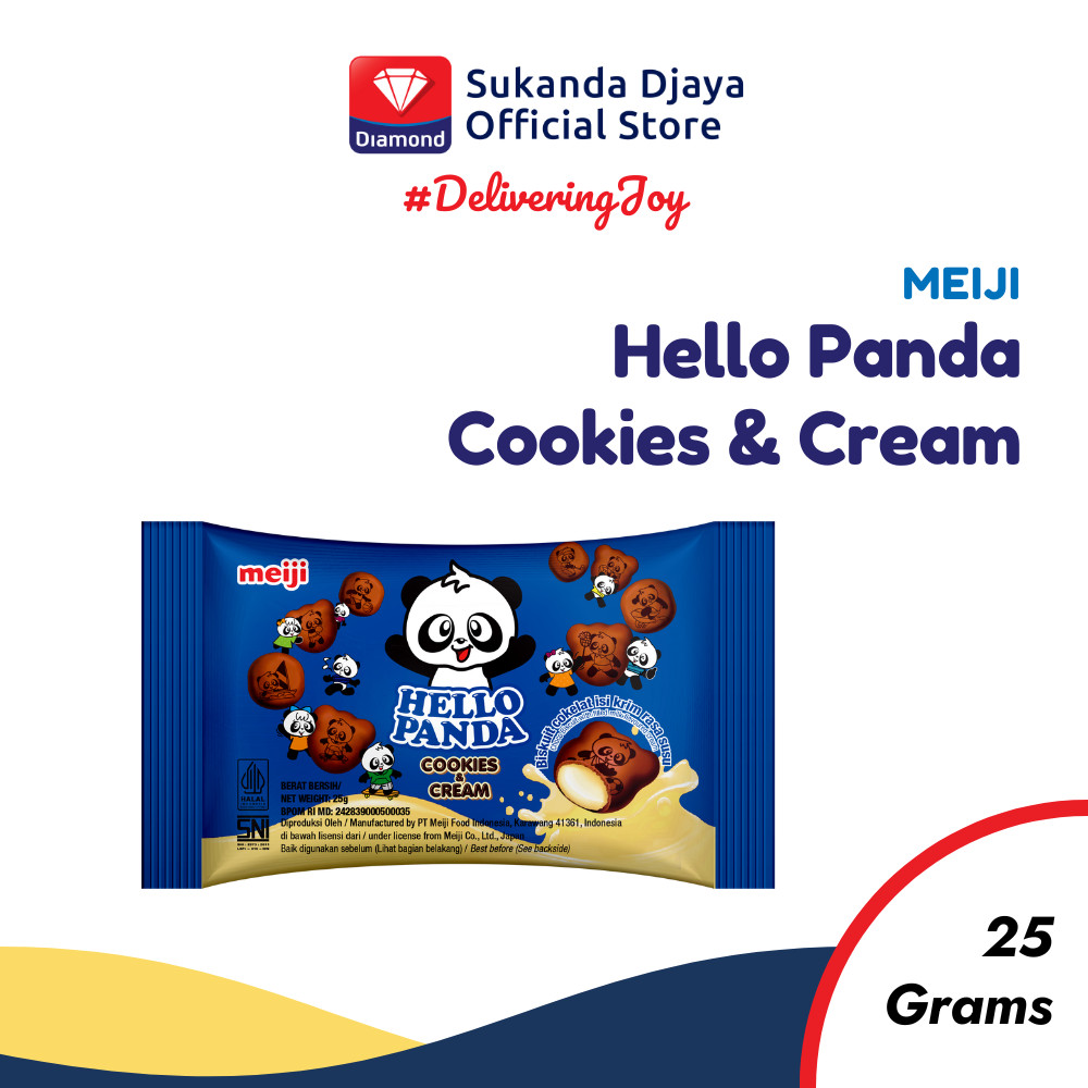 Jual Meiji Hello Panda Biskuit Cookies & Cream Snack Ringan 25 Gr ...