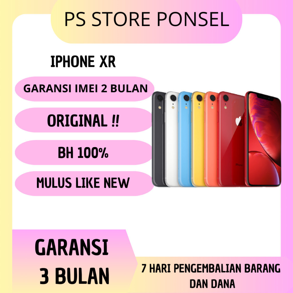 Jual iPhone XR 64GB/128GB/256GB BH:100% second/bekas fullset original 100% mulus like new ...