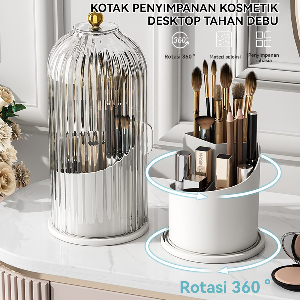 Jual Kotak Penyimpanan Kuas Makeup /Tempat Kuas Rias Berputar 360 ...