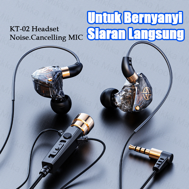 Jual HD Mic KT-02 Bass Smule Earphone Untuk Bernyanyi Headset Untuk ...