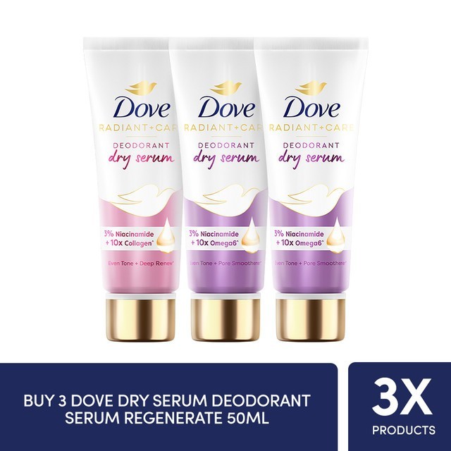 Jual Buy 1 Dove Dry Serum Regenerate Care Collagen Vitamin B3 50mL + 2 ...