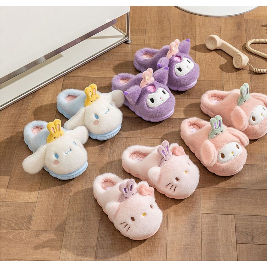 Jual SANDAL RUMAH MELODY PINK CINNAMOROLL PUTIH KUROMI UNGU HELLO KITTY ...