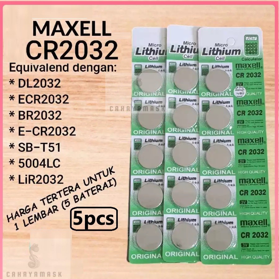 Jual BATERAI CR2032 Lithium Battery 3 Volt / Batrai CR2032 5pcs | Shopee Indonesia