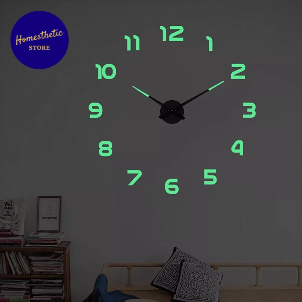 Jual Jam Dinding Besar Tempel DIY Giant Luminous Glow in The Dark 90 ...