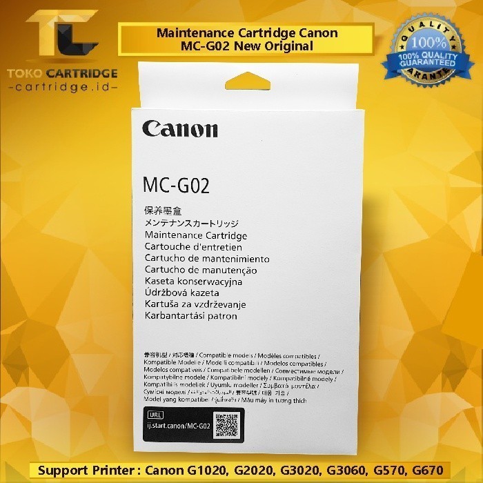 Jual Maintenance Cartridge MC-G02 MCG02 New Original, Waste Ink Printer Canon G1020 G2020 G3020 ...
