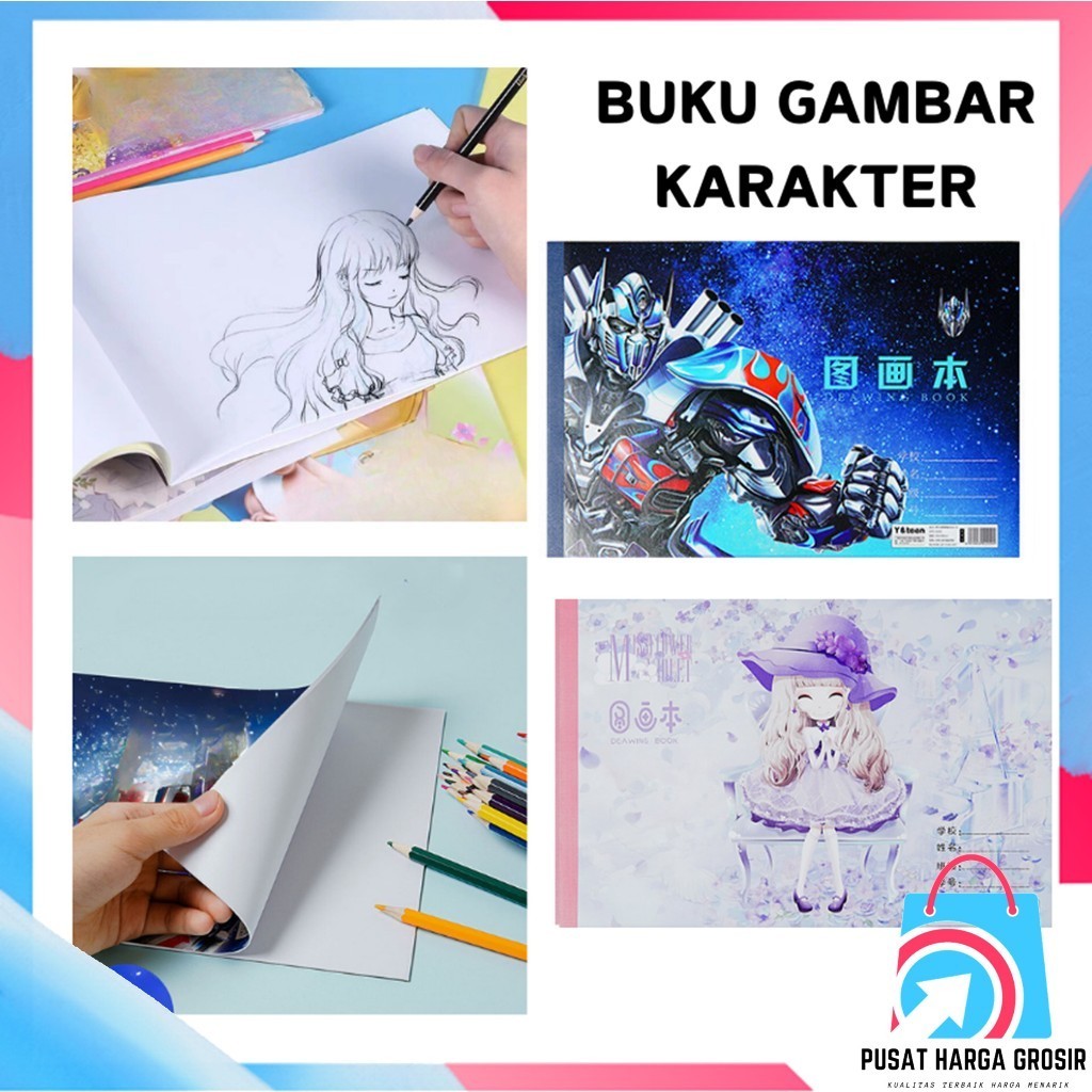 Jual PHG - Buku Gambar Karakter Isi 20 Lembar Drawing Book Anak B5 ...