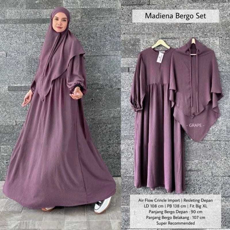 Jual Hafisa Abaya Set (Gamis Umroh Abaya Jersey Set Kerudung) gamis Muslim Wanita Syari Bilqis ...