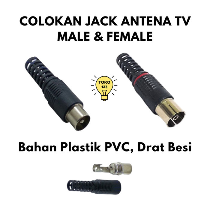 Jual Colokan Antena TV Jack Plastik Drat Jek Besi Konektor Sambungan ...