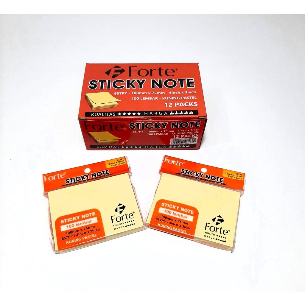 Jual Harga Grosir (1Kotak/12packs ) Label / Memo Sticky Note FORTE ...