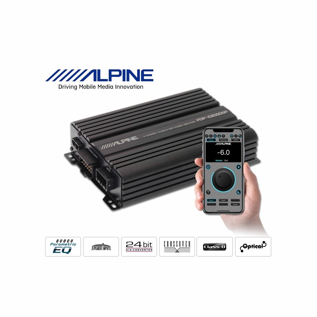 Jual Alpine PDP-E800DSP Class D Amplifier Built in DSP Processor 8-Ch ...