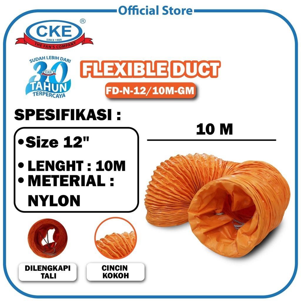 Jual CKE Flexible Duct FD-GM 12 Inch 10 Meter Duct Hose Selang Flexible | Shopee Indonesia