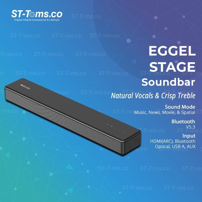 Jual Eggel Stage SoundBar Built-In Woofer AUX Optical HDMI Bluetooth ...