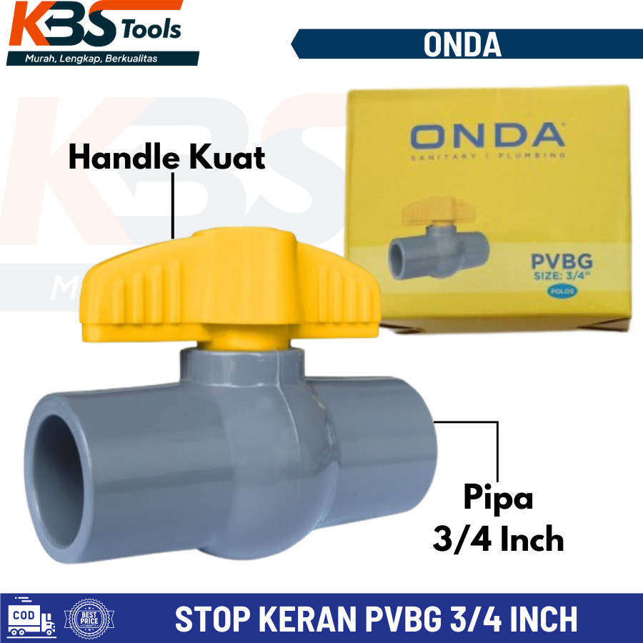 Jual Stop Kran PVC Polos Tanpa Drat Keran 3/4" Inch Ball Valve PVBG ...