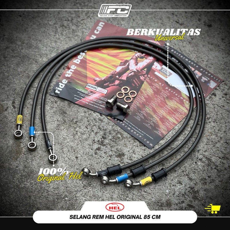 Jual SELANG REM HEL BLACK CARBON 85CM ORIGINAL UNIVERSAL | Shopee Indonesia