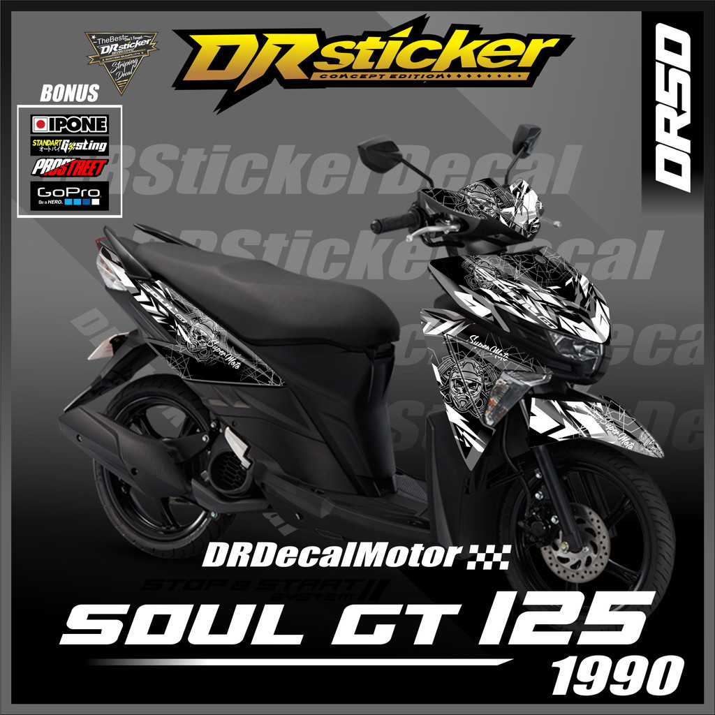 Jual Stiker Decal Fullbody Motor Mio Soul GT 125 Lis Variasi Skull ...