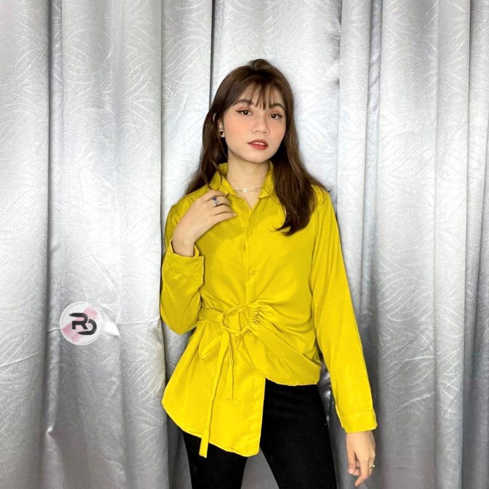 Jual Baju Kemeja Wanita Kekinian Atasan Casual Naia Cringkle Outfit ...
