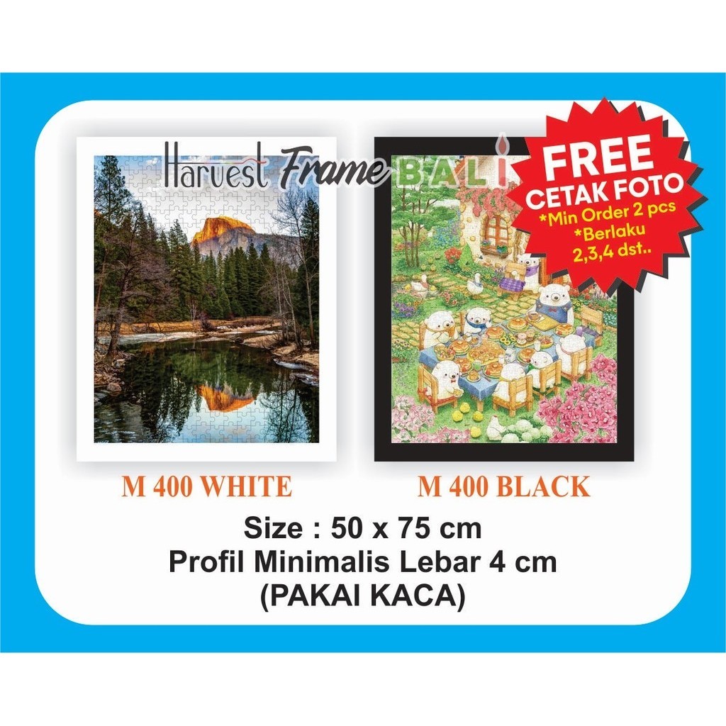 Jual (FREE CETAK) Frame Puzzle - Pigura - Bingkai Fiber Uk.50 x 75 cm ...