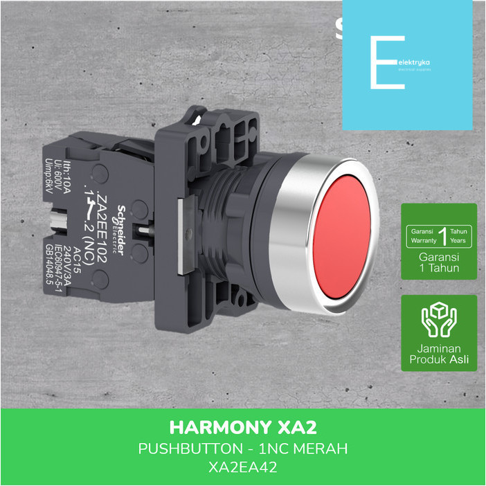 Jual Schneider Electric Push Button Flush 22mm 1NC Merah - XA2EA42 | Shopee Indonesia
