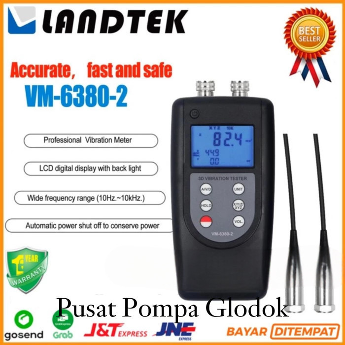 Jual Digital VM-6380-2 Vibration Meter 2 Channel Portabel Vibrometer ...