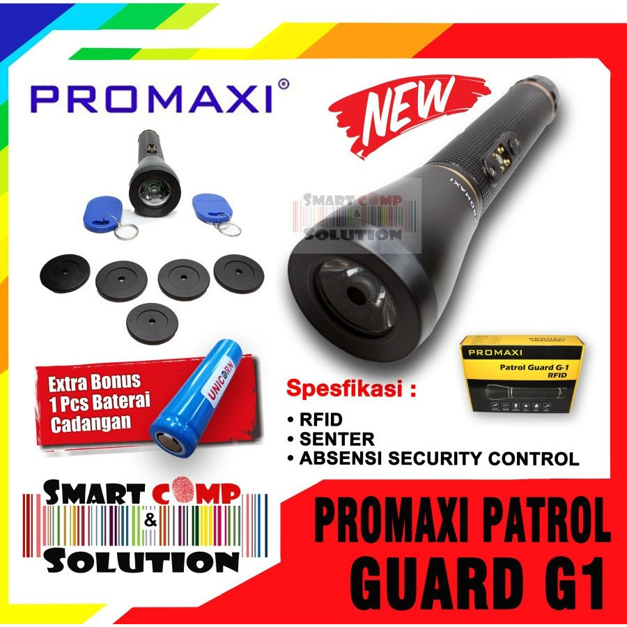 Jual Senter Patrol Guard RFID Promaxi G1 / Lampu RFID G-1 Sistem ...