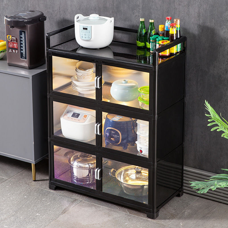 Jual Multi-layer Kitchen Cabinets Modern Kitchen Rack Floor Home Bowl ...