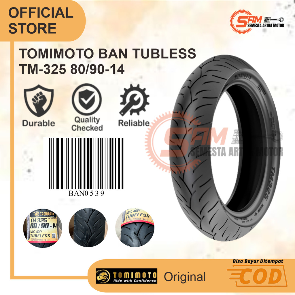 Jual Tomimoto Ban Luar TM325 80/90 Ring 14 Tubeless Motor Matic Beat Vario Mio Fino | Shopee ...