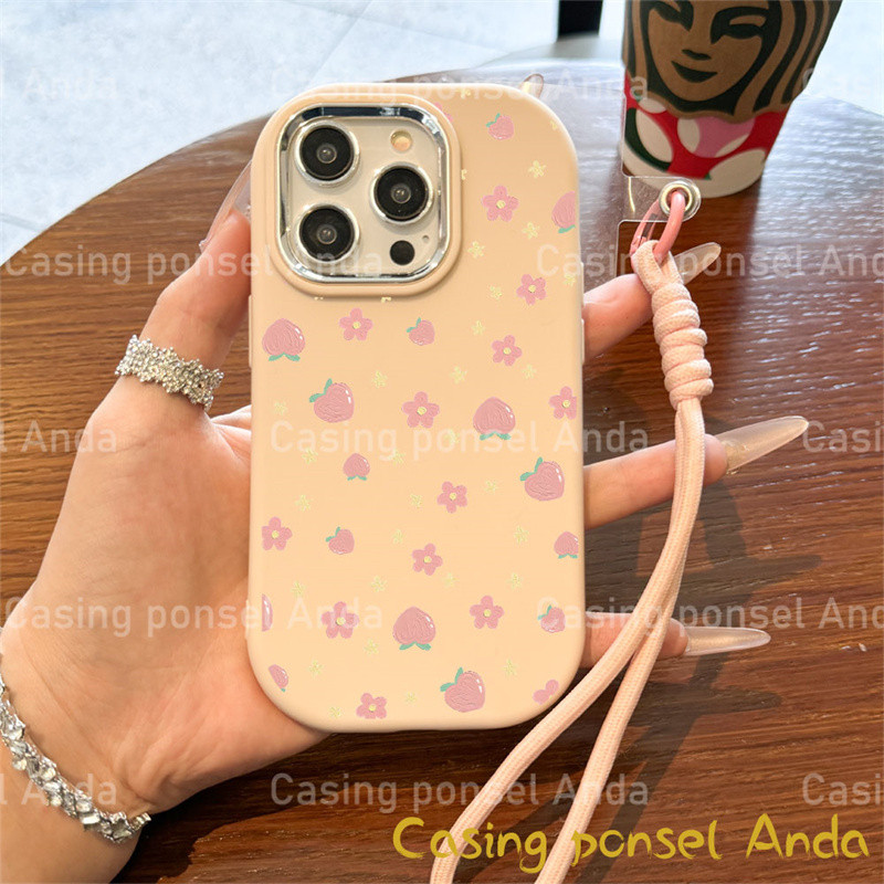 Jual Casing ponsel bermotif persik dan bunga kecil yang simpel, Casing ...