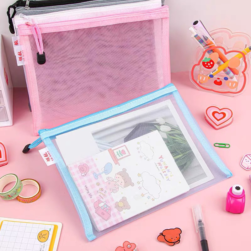 Jual Map Jaring Resleting Map Buku Sekolah Kotak Pensil Jaring Pouch ...