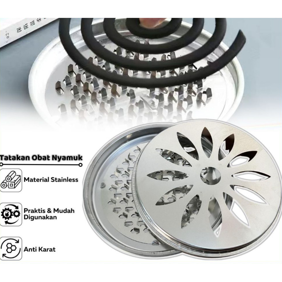 Jual OS -H408- Tatakan Stainless Piring Obat Nyamuk - Alas Obat Nyamuk ...